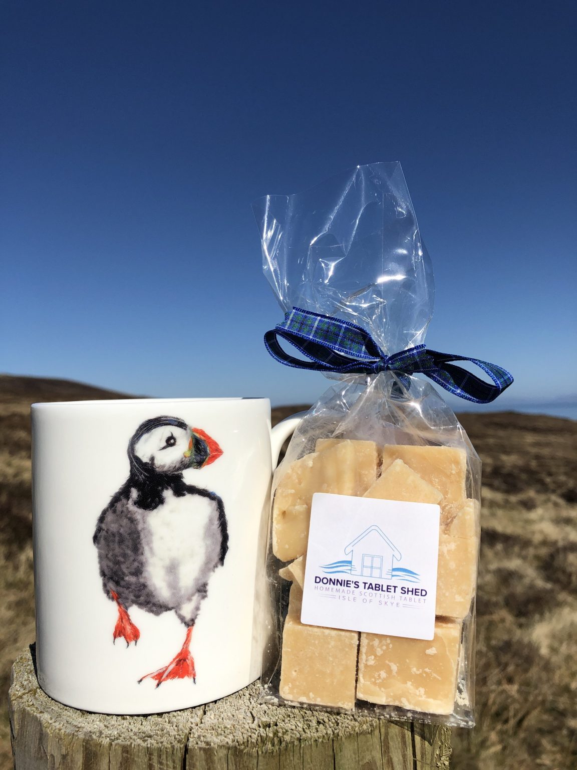 Puffin Mug by Chloe Gardner with 150g Homemade Scottish Tablet - Donnie ...